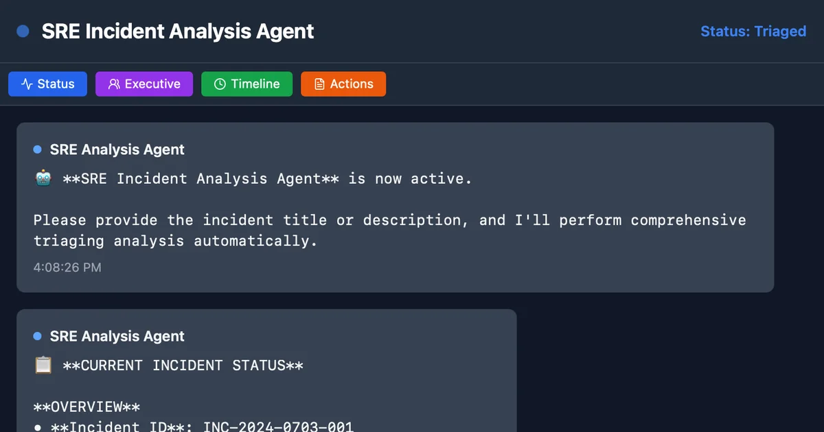 SRE Incident Management Chat Wireframe | Claude