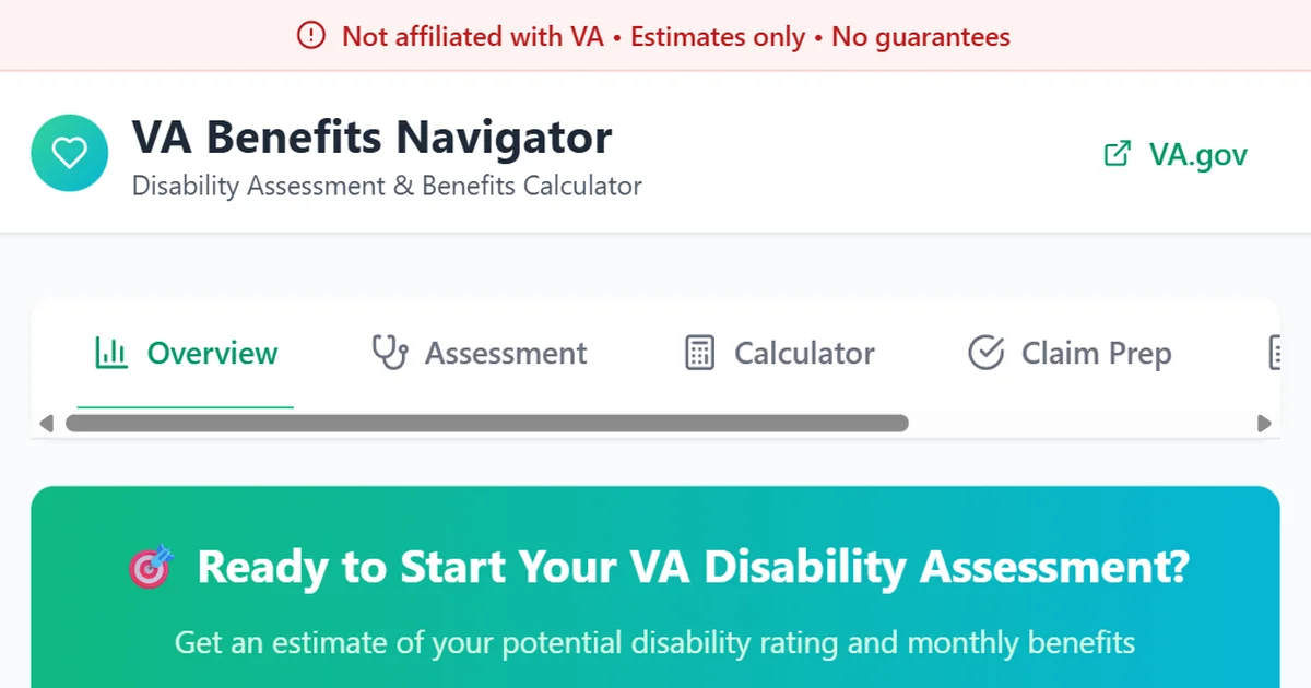 VA Benefits Navigator - Disability Assessment Tool | Claude