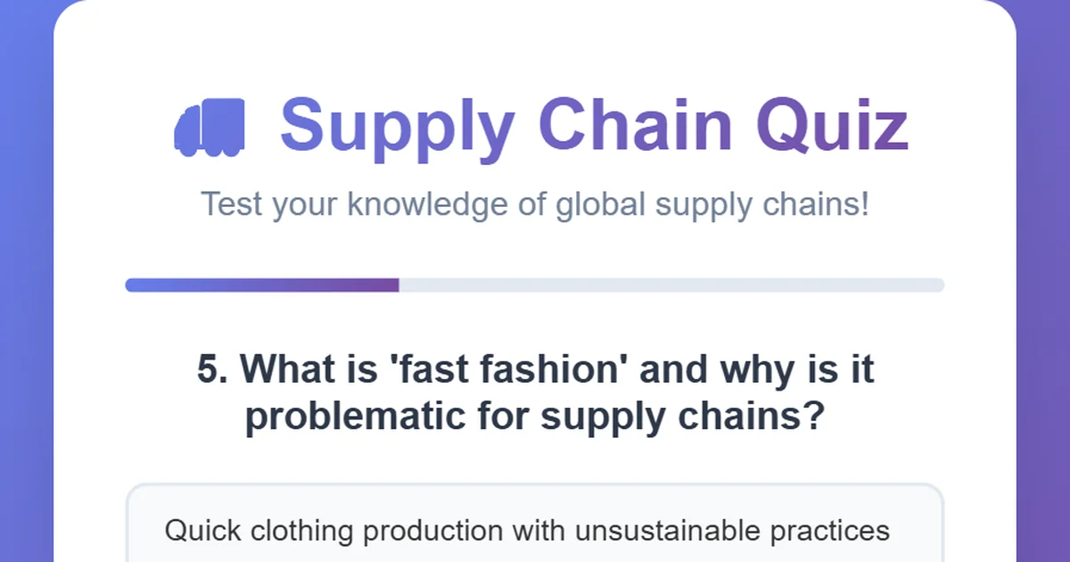 Interactive Supply Chain Quiz | Claude