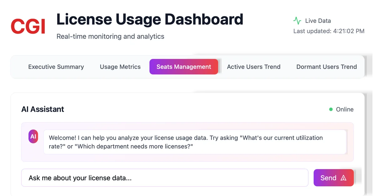 Professional License Usage Dashboard | Claude