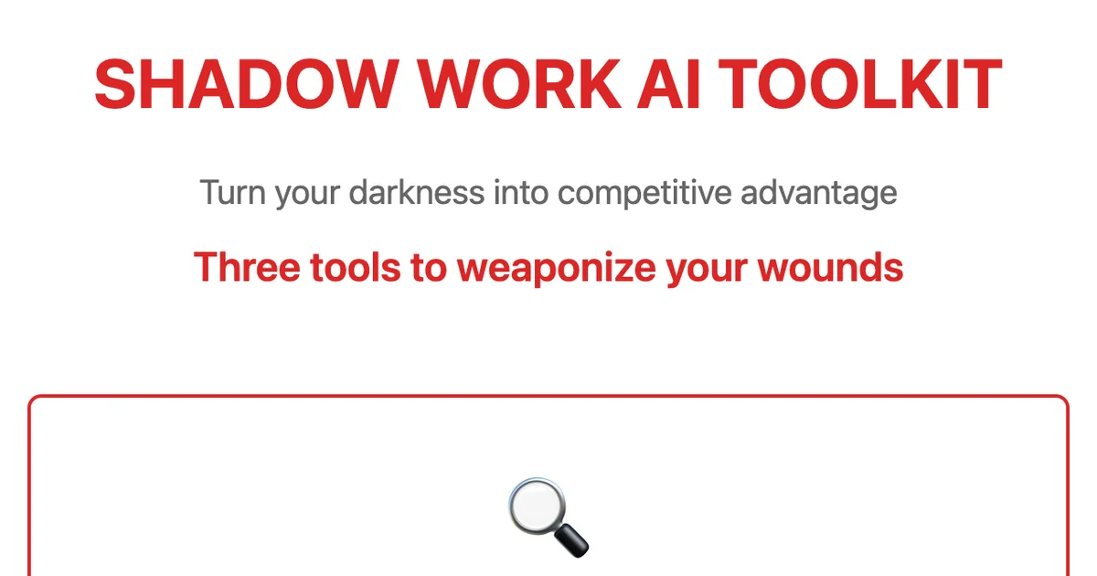 Shadow Work AI Toolkit Hub | Claude