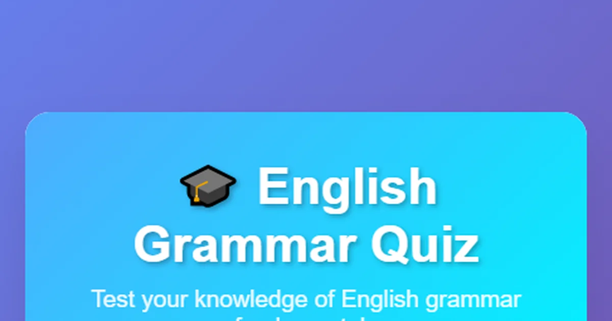 Interactive English Grammar Quiz | Claude