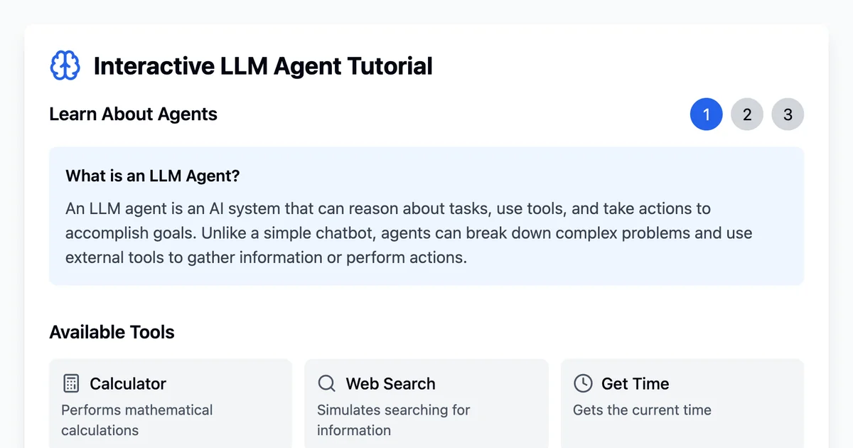 Interactive LLM Agent Tutorial | Claude
