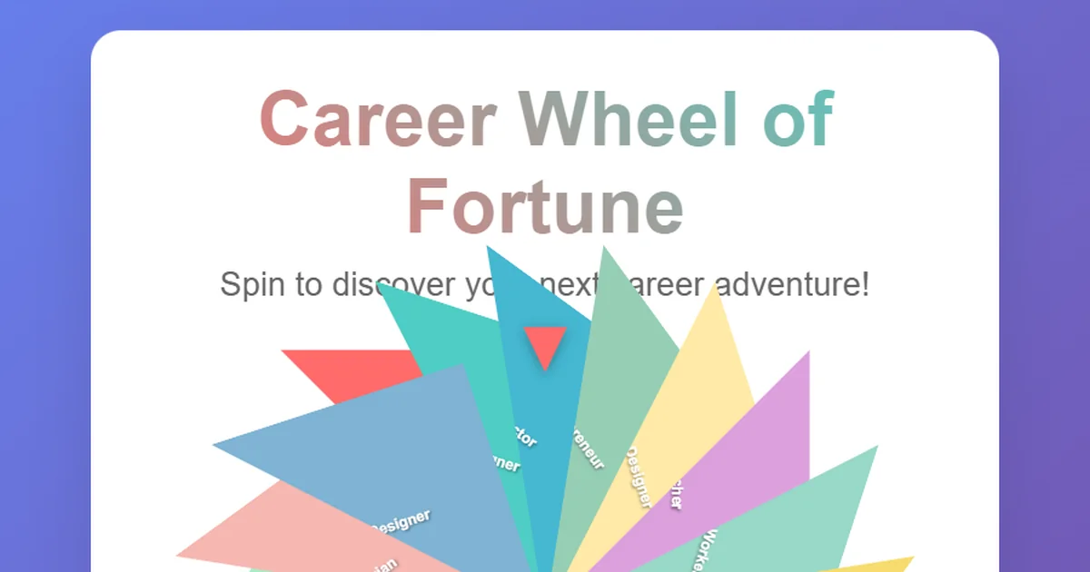 Career Wheel of Fortune | Claude
