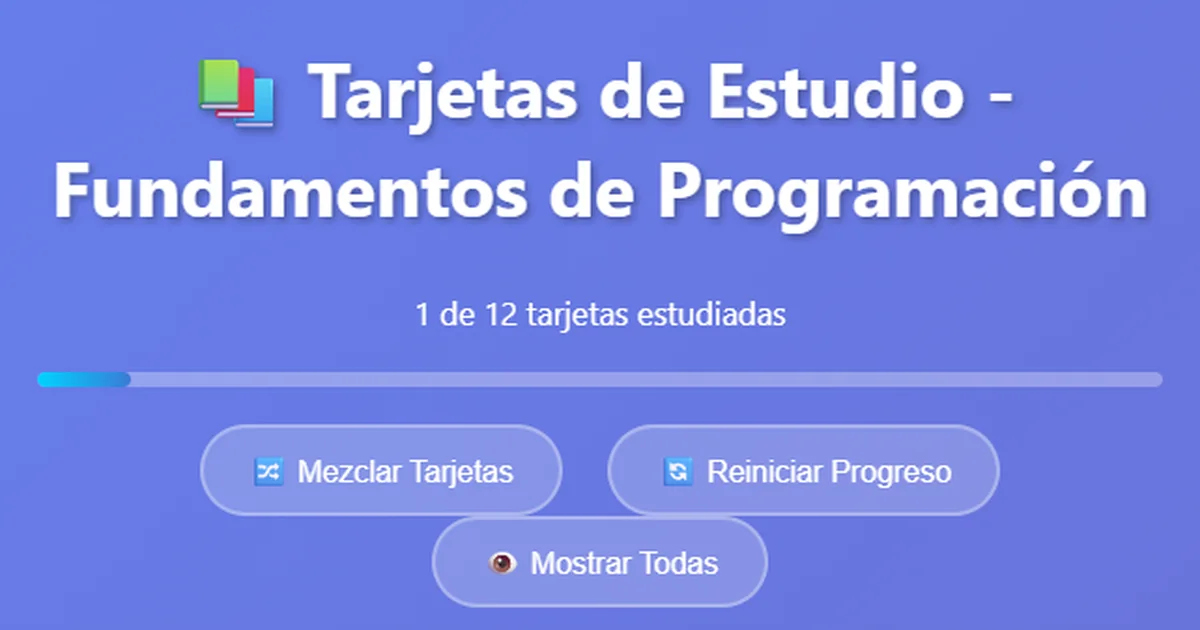 Tarjetas de Estudio - Fundamentos de Programación | Claude