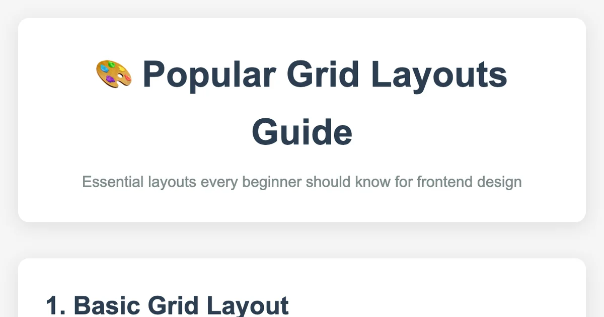 Popular Grid Layouts for Beginners | Claude