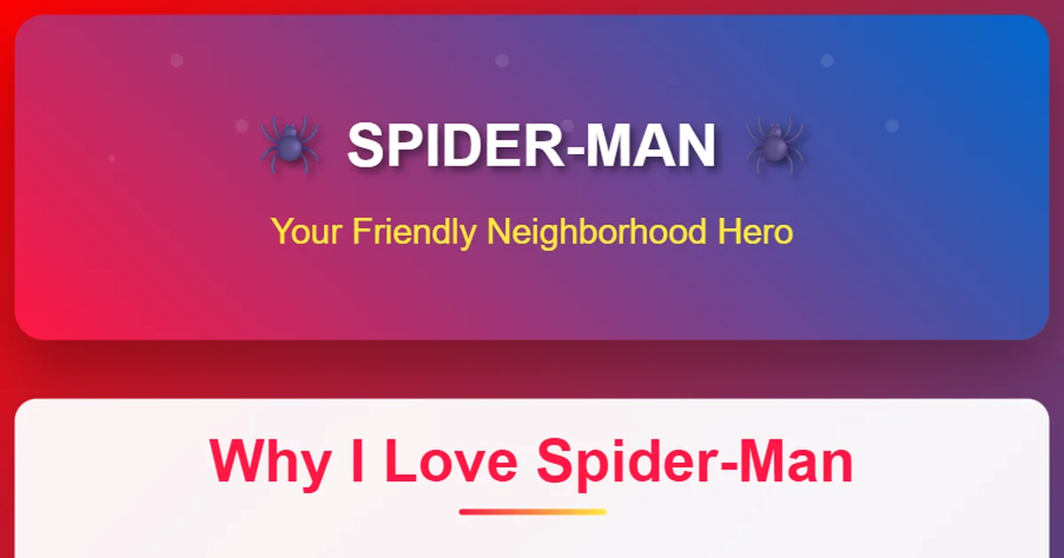 My Favorite Superhero Website | Claude