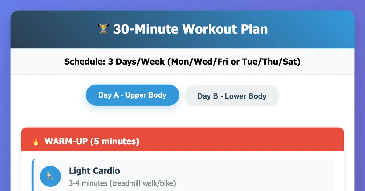 Quick Workout Reference Card | Claude