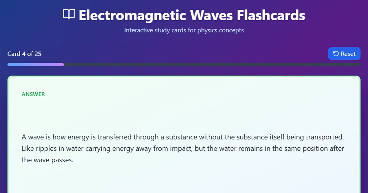 Electromagnetic Waves Flashcards | Claude