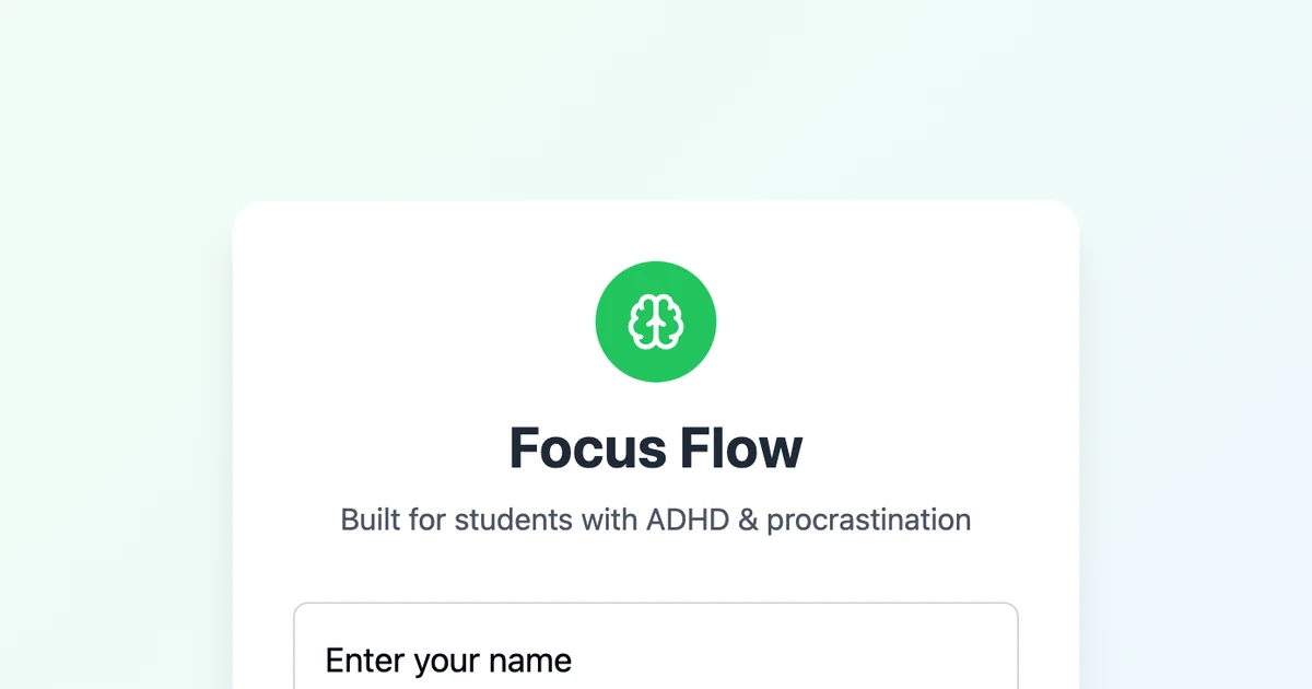 Focus Flow - Productivity App | Claude