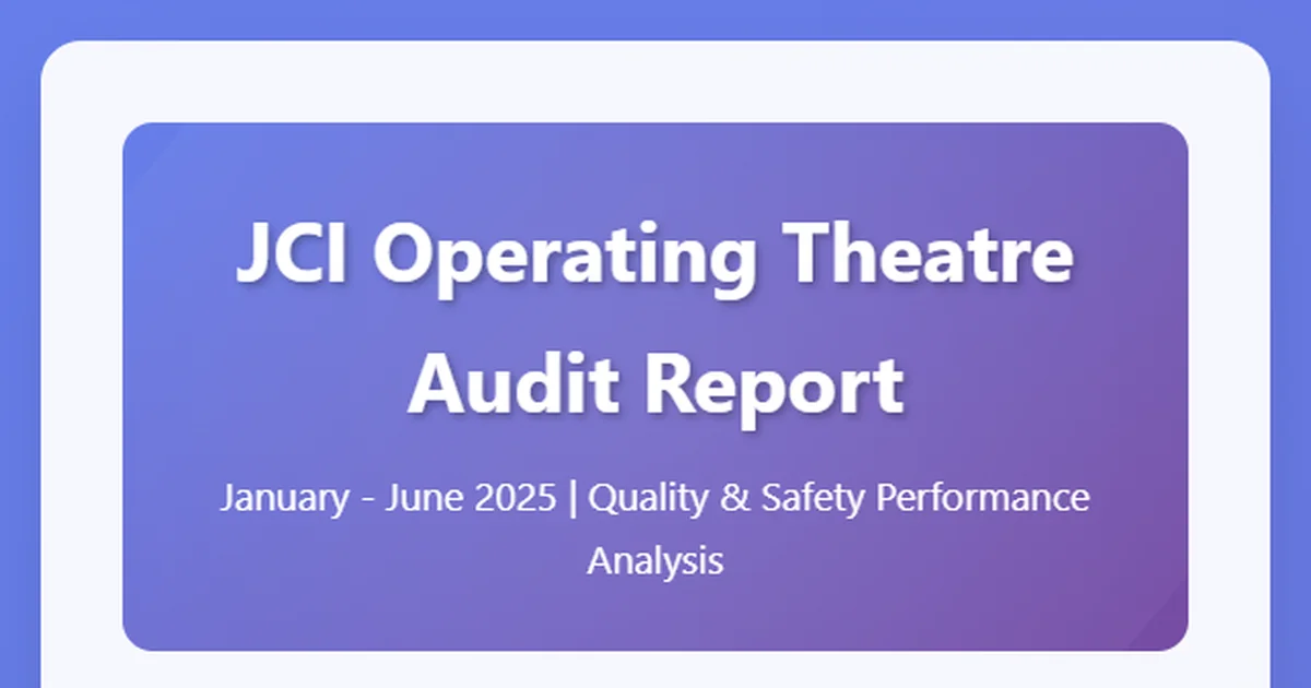 JCI Operating Theatre Audit Report 2025 | Claude