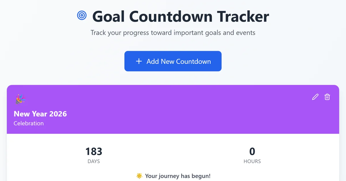 Goal Countdown Tracker | Claude