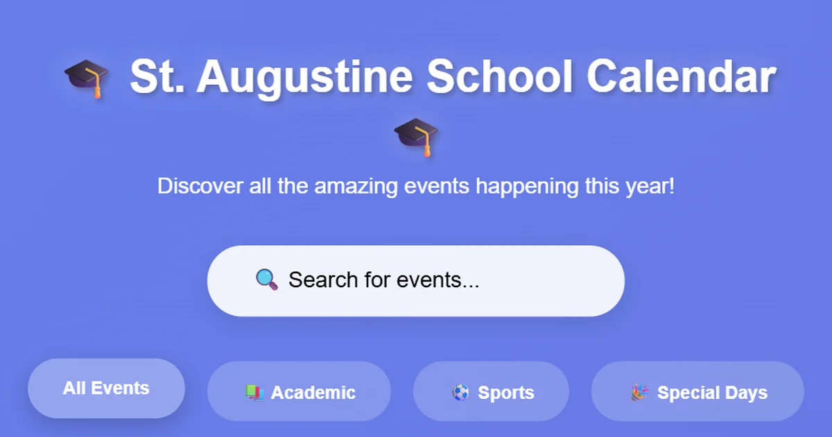 St. Augustine School Interactive Calendar | Claude