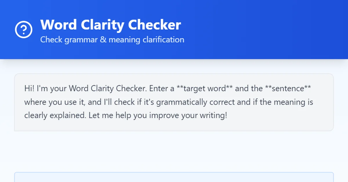 Word Clarity Checker Tool - Grammar & Meaning Analysis | Claude