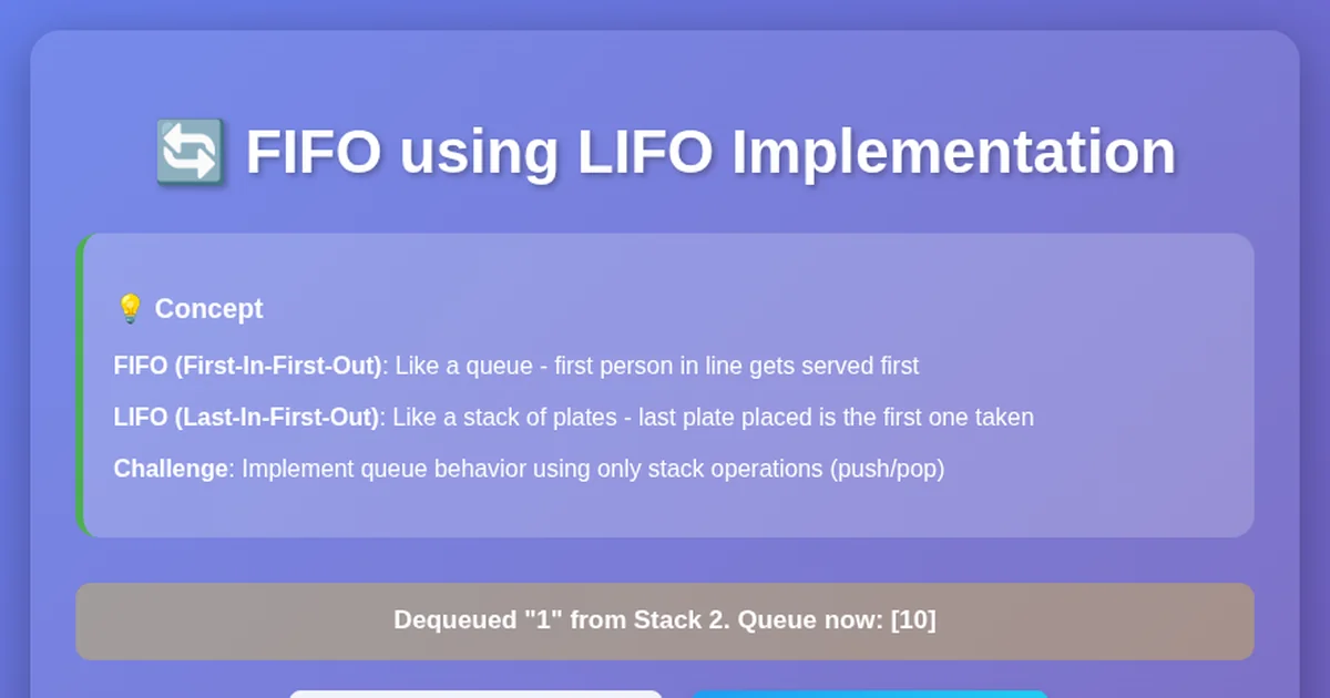 FIFO using LIFO - Interactive Demonstration | Claude