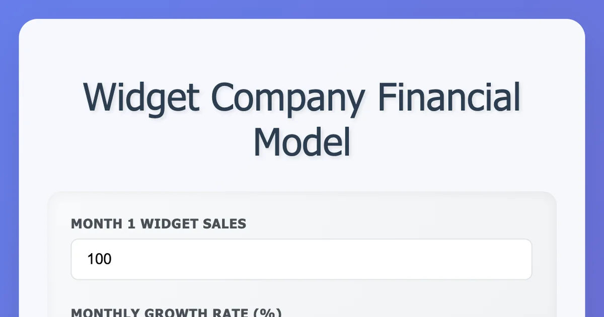 Widget Company Financial Model | Claude