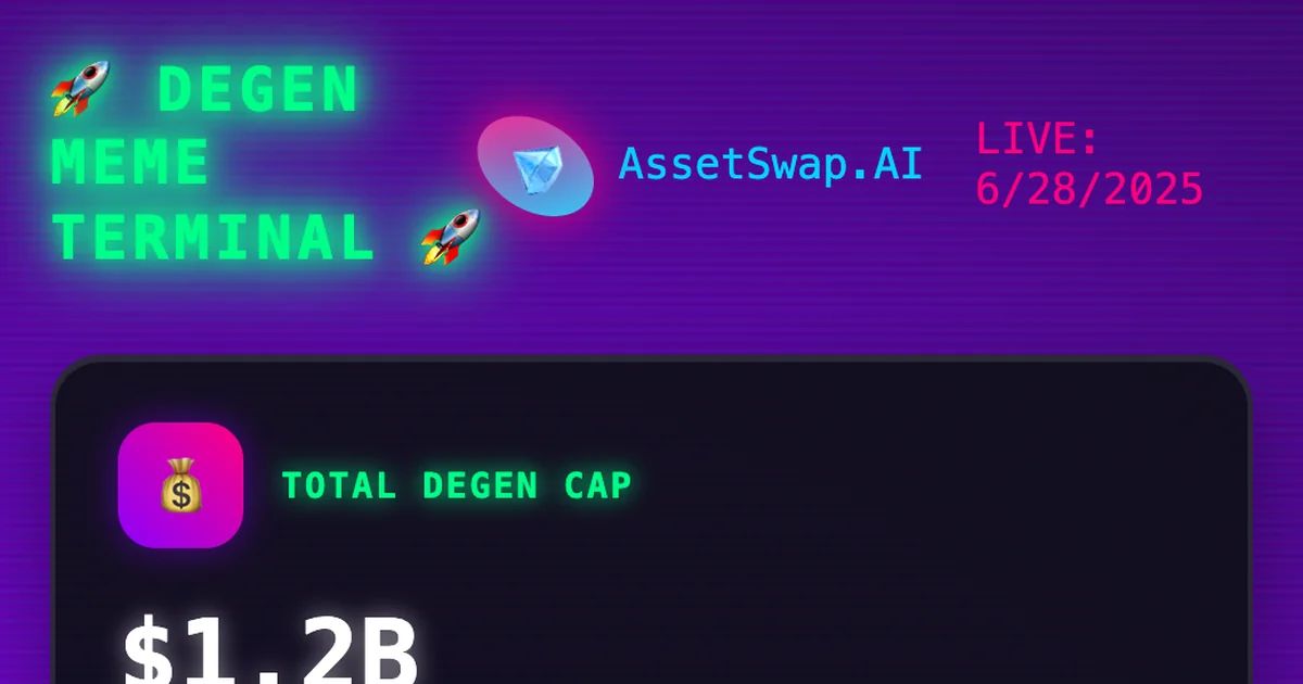 Ultra Degen Meme Coin Dashboard | Claude