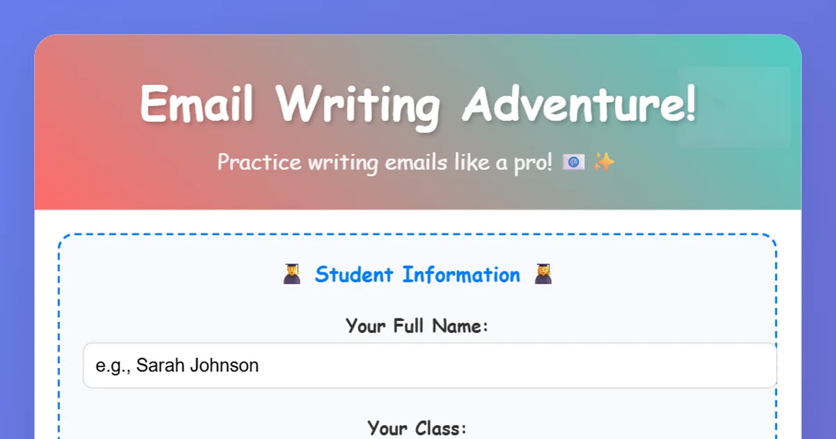Year 6 Email Writing Exercise | Claude