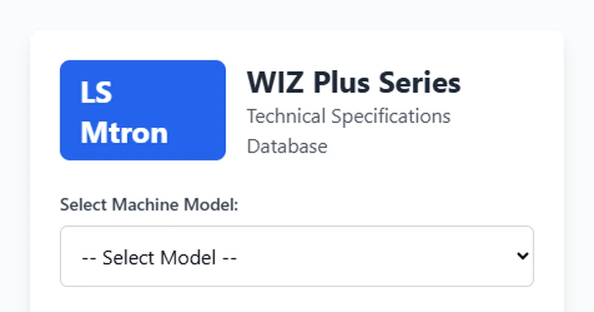 LS Mtron WIZ Plus Series Specifications Database | Claude