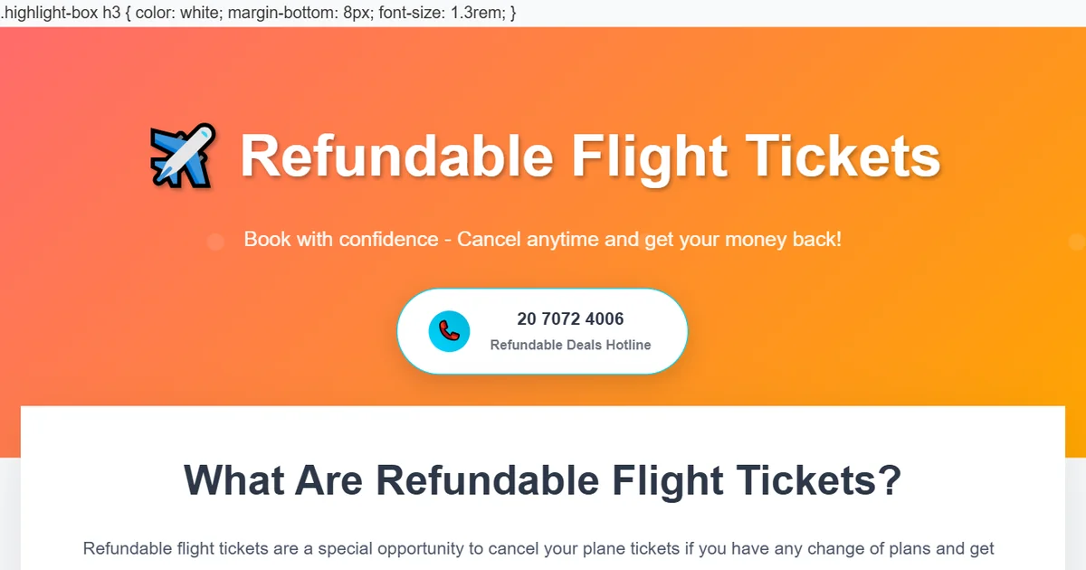 Refundable Flight Tickets - Bright Design | Claude