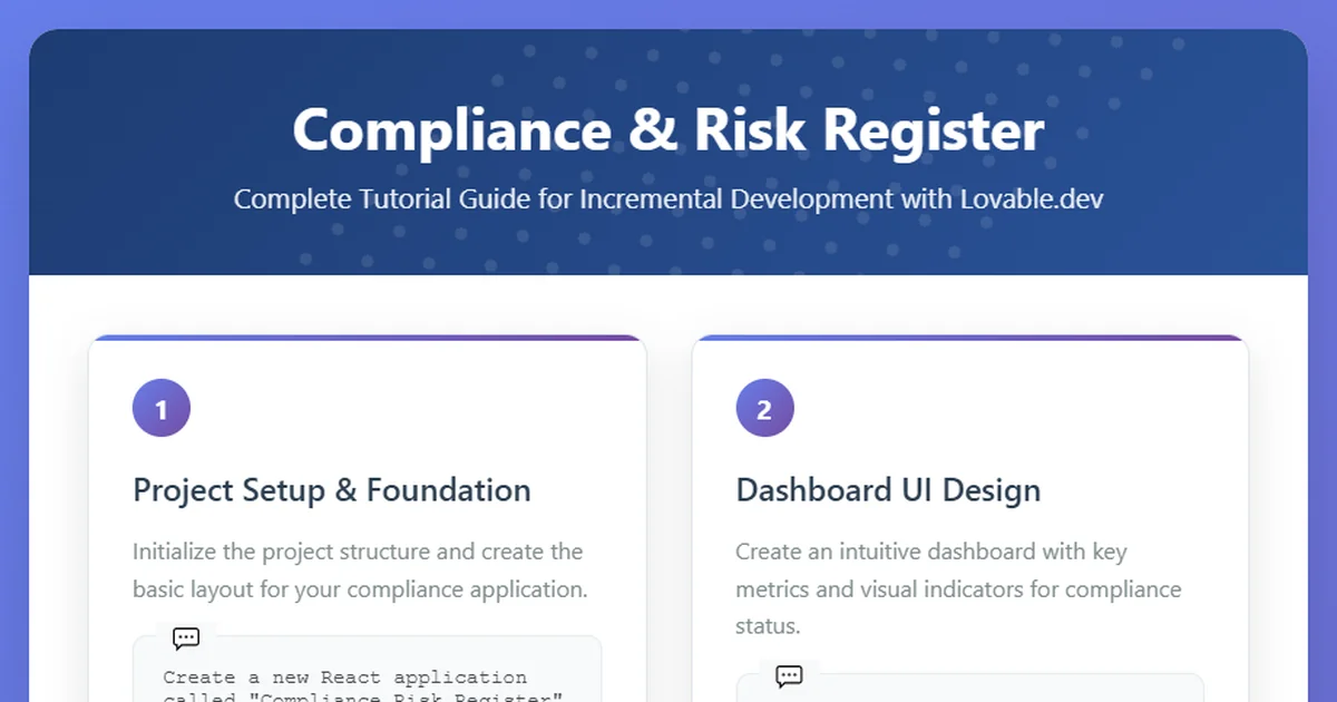 Compliance & Risk Register Tutorial Guide | Claude
