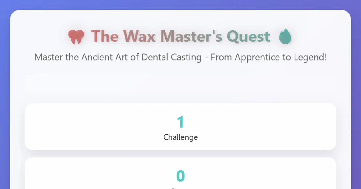 The Wax Master's Quest - Dental Casting Adventure | Claude