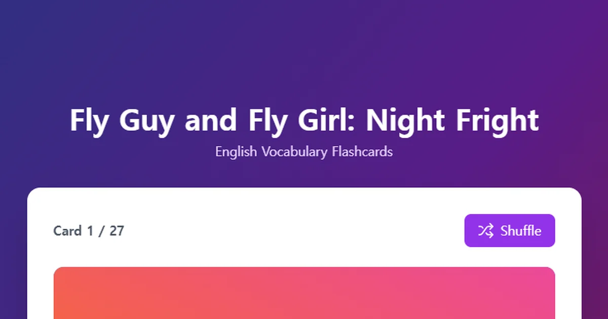 Fly Guy Night Fright Flashcards - Interactive English Learning | Claude