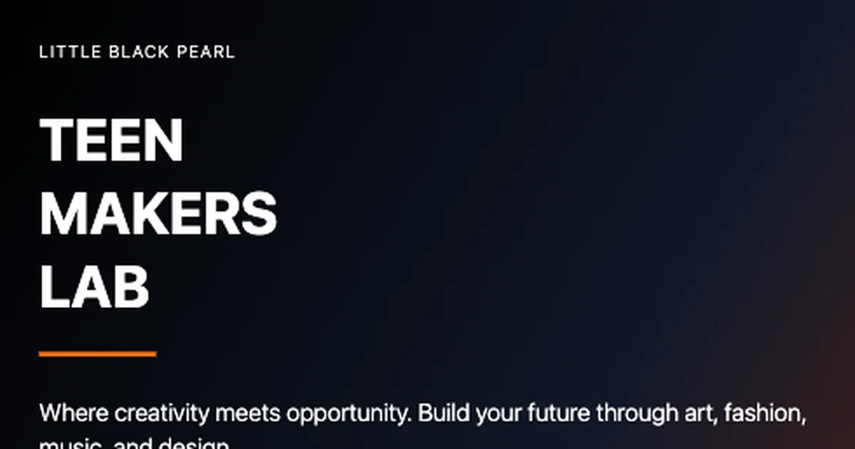 Little Black Pearl Teen Makers Lab Brochure | Claude