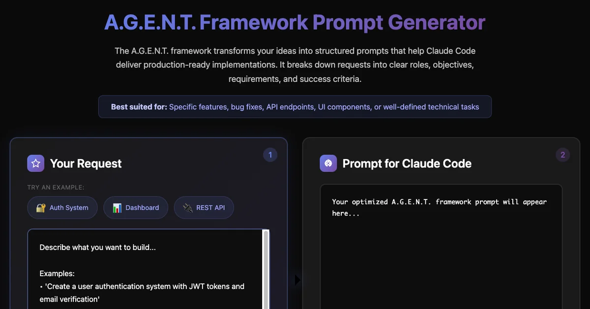 A.G.E.N.T. Framework Prompt Improver | Claude