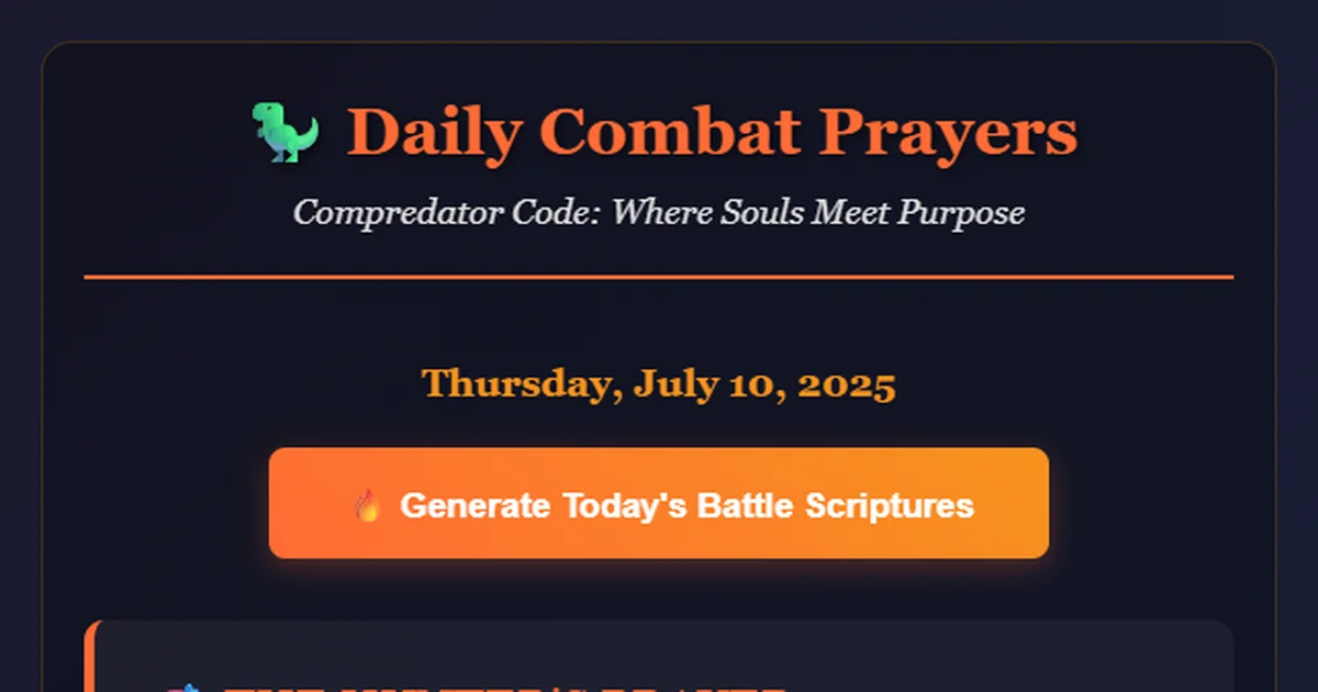 Daily Combat Prayers & Scripture Generator | Claude