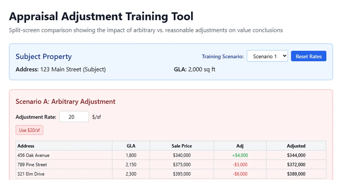 Appraisal Adjustment Training Tool | Claude