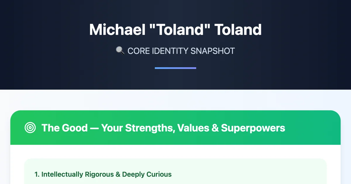 Michael "Toland" Toland - Profile Showcase | Claude