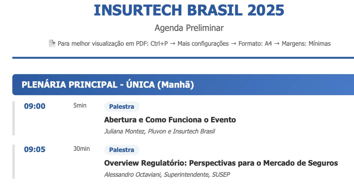 Agenda Insurtech Brasil 2025 | Claude